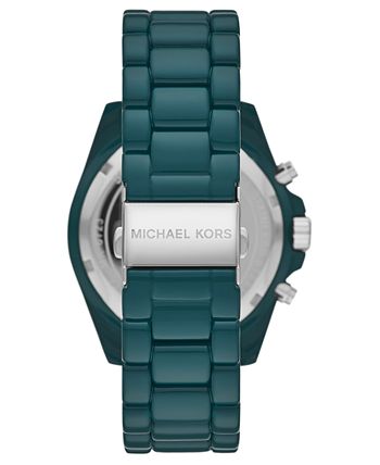 Michael Kors Women's Chronograph Bradshaw Teal Stainless Steel Bracelet ...