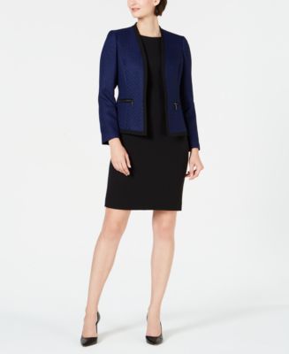 Le Suit Contrast Jacket & Dress Suit - Macy's