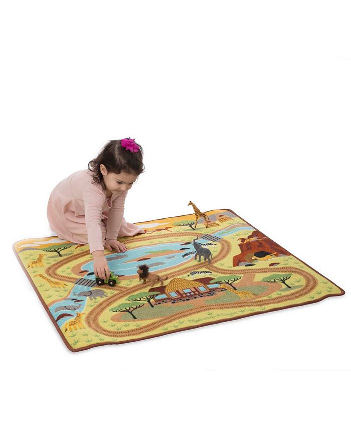 Melissa and Doug Round the Savanna Safari Rug Playmat - Macy's