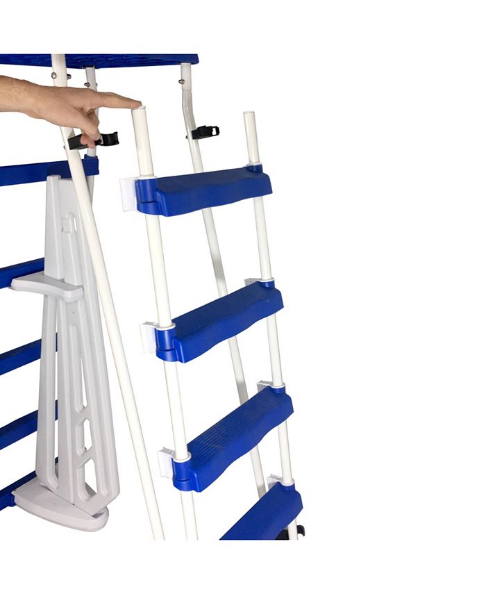 Blue Wave 52 in A Frame Ladder with Safety Barrier and Removable Steps ...