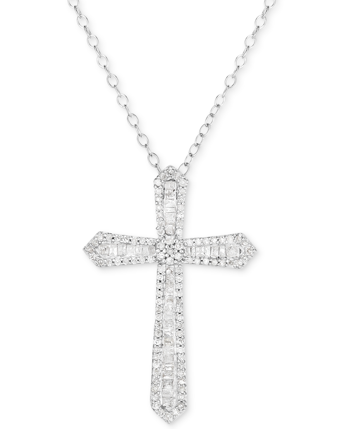Click here for Diamond Cross 18 Pendant Necklace (1/2 ct. t.w.) i... prices