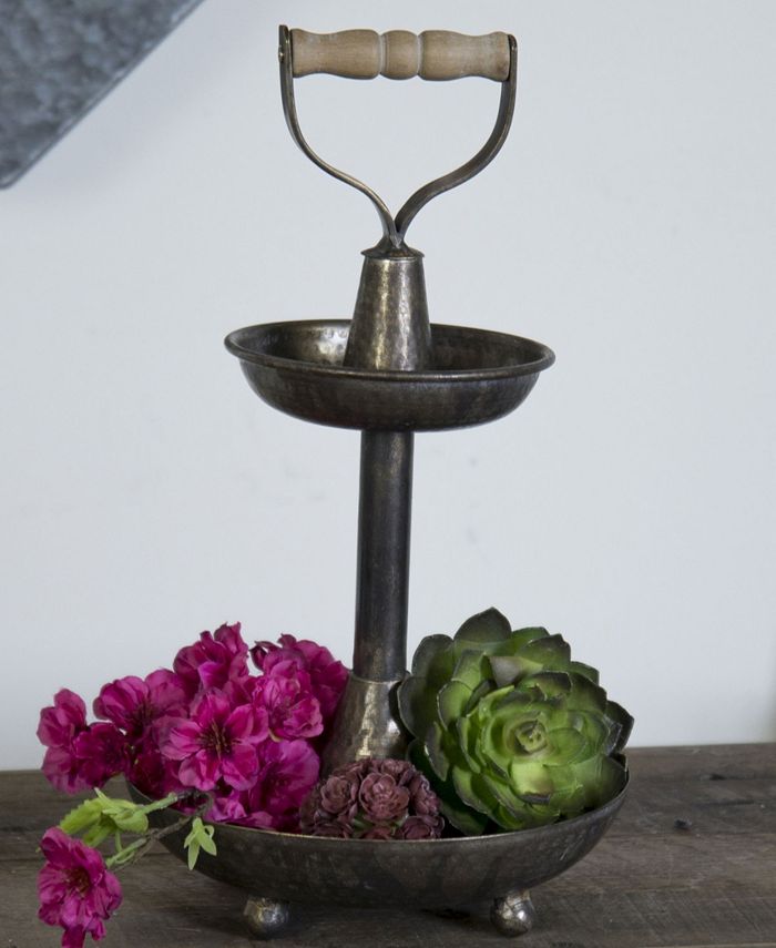 VIP Home & Garden Bronze Metal 2-Tier Tray - Macy's