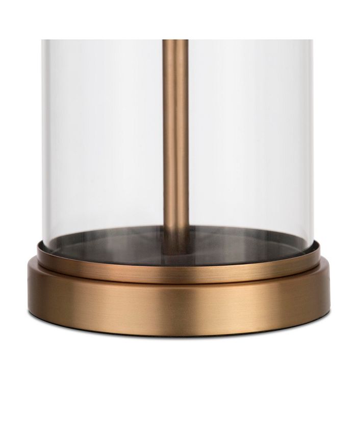 Hudson & Canal Rowan Table Lamp In Glass And Antique Brass - Macy's