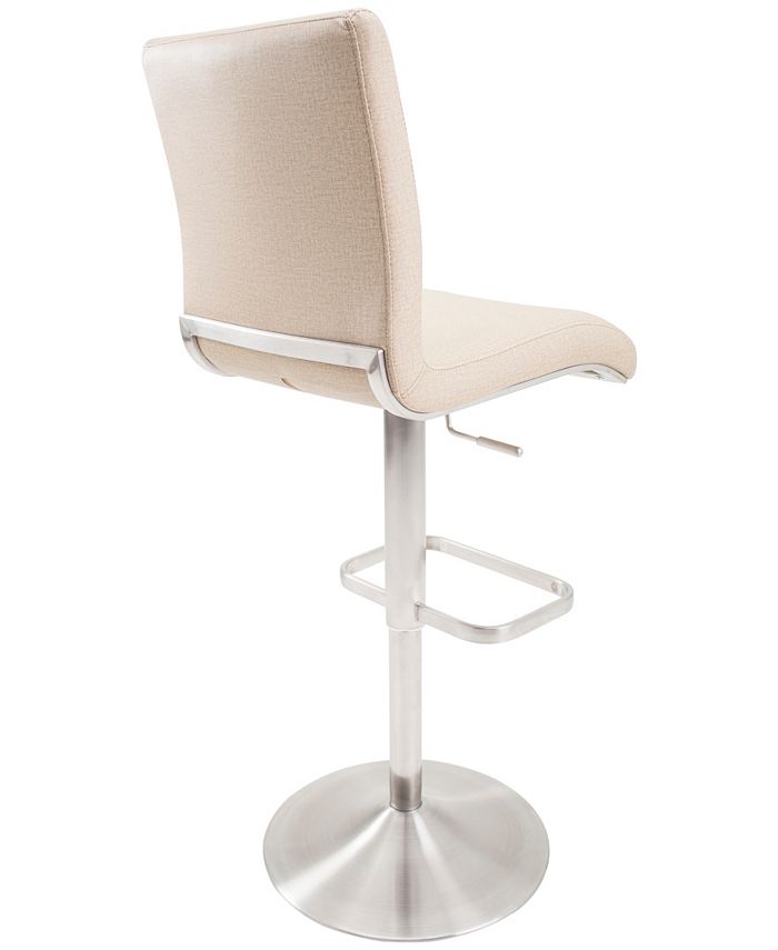 MIX Fogo Faux Fabric Adjustable Swivel Barstool - Macy's