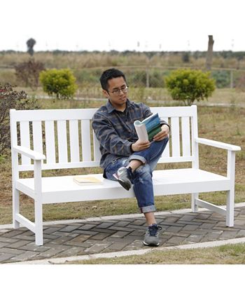 Gardenised Wooden Patio Garden Park Outdoor Yard Bench With Middle Pop ...