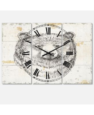 Designart Traditional 3 Panels Metal Wall Clock - Macy's