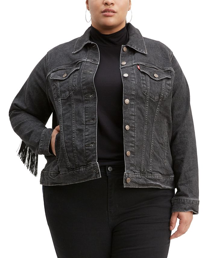 Levi's Trendy Plus Size Ex-Boyfriend Cotton Trucker Jacket - Macy's