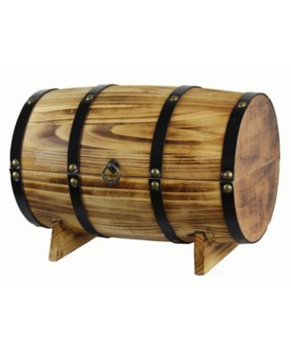 Vintiquewise Wooden Barrel Treasure Chest - Macy's