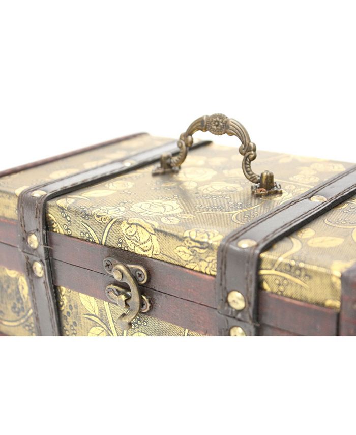 Vintiquewise Decorative Leather Treasure Trunk Box - Macy's