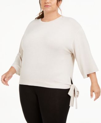 Ideology Plus Size Side-Tie Top, Created for Macy's - Macy's