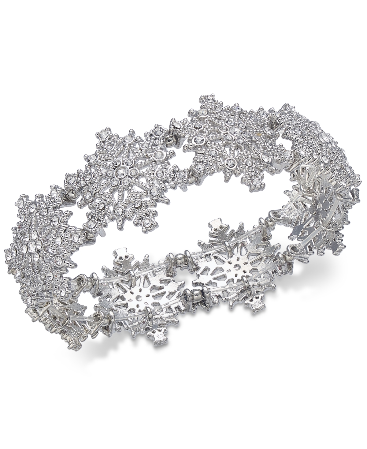 Click here for Holiday Lane Silver-Tone Crystal Snowflake Stretch... prices
