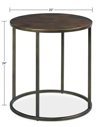 Furniture Copper Round End Table - Macy's