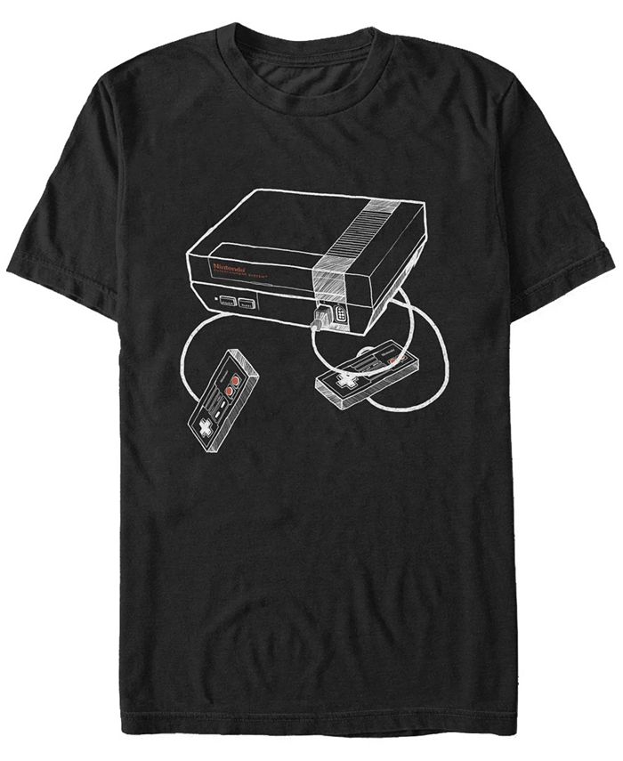 Fifth Sun Nintendo Men's Classic NES Console Sketch Outline Short ...