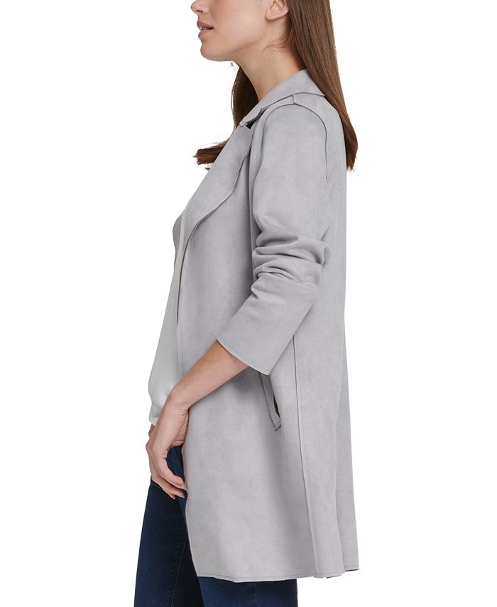 DKNY Faux-Suede Topper Jacket - Macy's