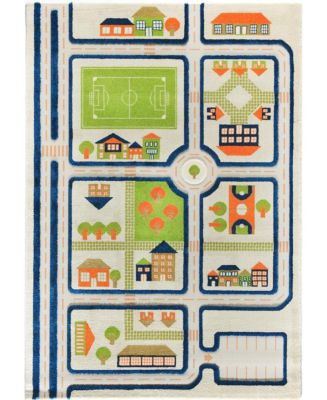 IVI Traffic 3D Childrens Play Mat & Rug in A Colorful Town Design with ...