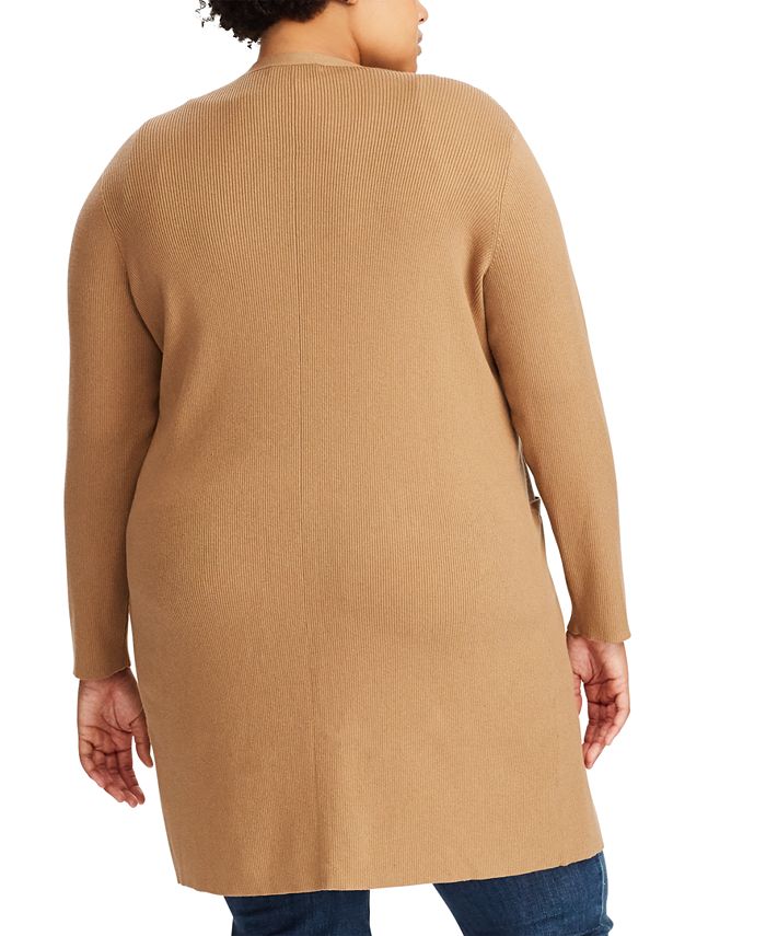 Lauren Ralph Lauren Plus Size Ribbed Long Cardigan & Reviews - Sweaters ...