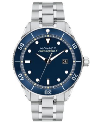 Movado Men's Swiss Heritage Series Calendoplan Stainless Steel Bracelet ...