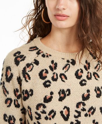Planet Gold Juniors' Animal-Print Sweater - Macy's
