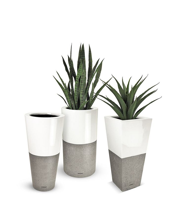 Le Present Lux Betona Fiberglass Planter Tapered 28" - Macy's