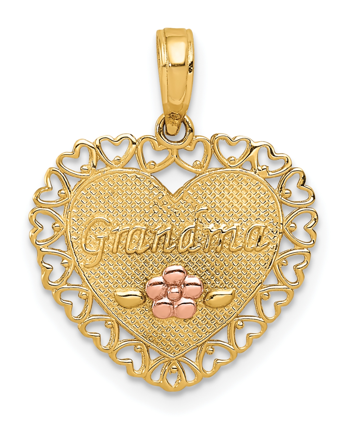 Click here for Grandma Heart Charm in 14k Yellow and Rose Gold -... prices