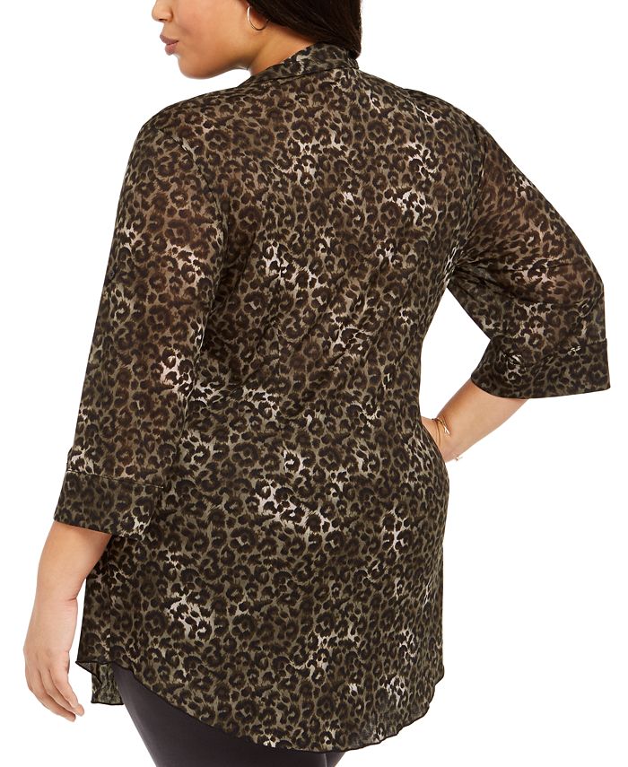 Style & Co Plus Size Animal Print Blouse, Created for Macy's - Macy's