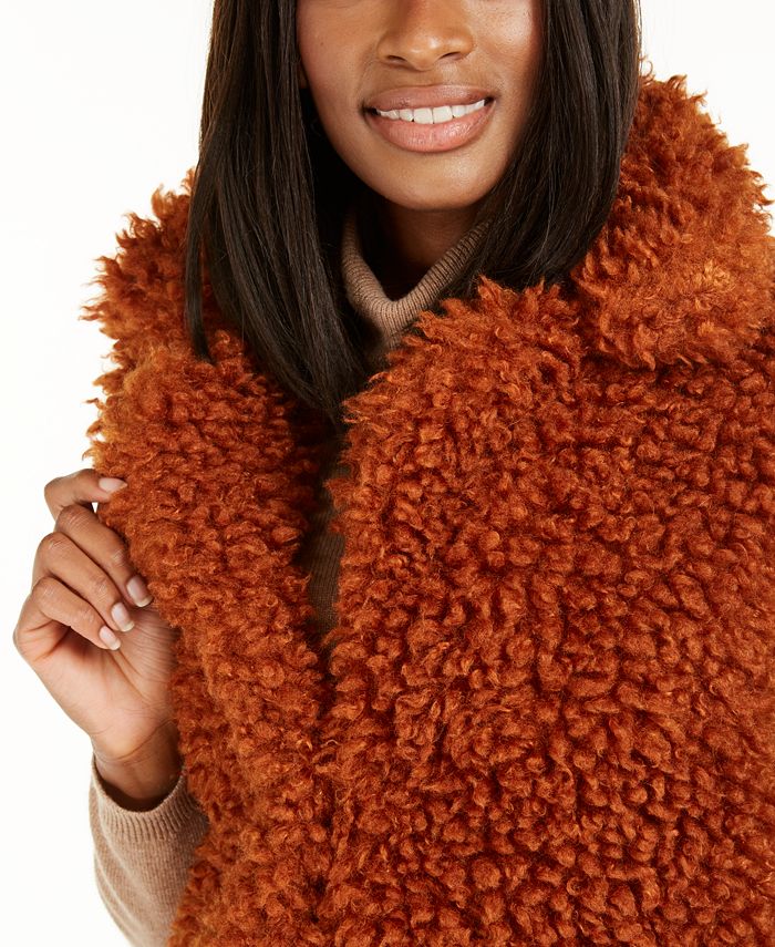 INC International Concepts INC Shaggy Faux-Fur Duster With Collar ...