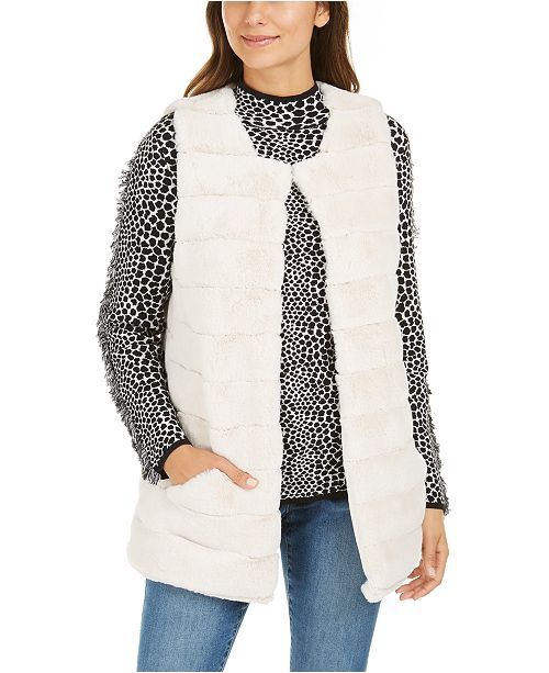 INC International Concepts INC Quilted Faux-Fur Duster, Created for ...