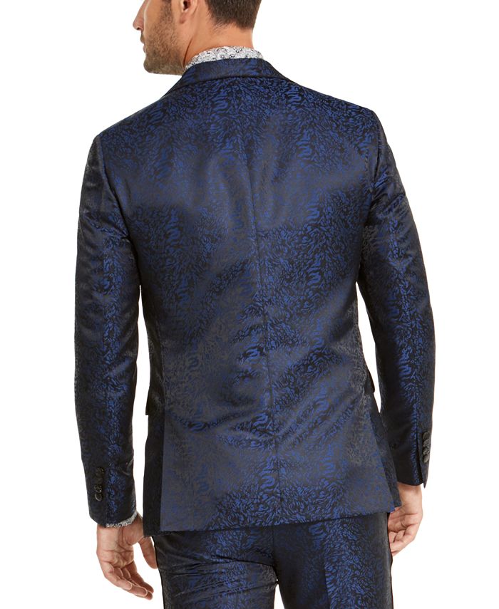 Tallia Men's Navy & Black Animal Print Dinner Jacket - Macy's