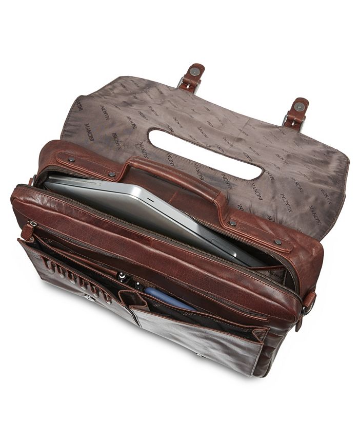 Mancini Buffalo Collection Porthole Laptop/ Tablet Briefcase - Macy's