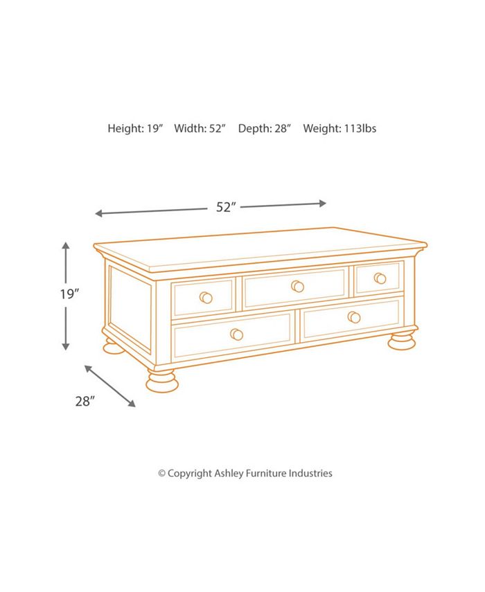 Signature Design By Ashley Ashley Furniture Porter Coffee Table - Macy's