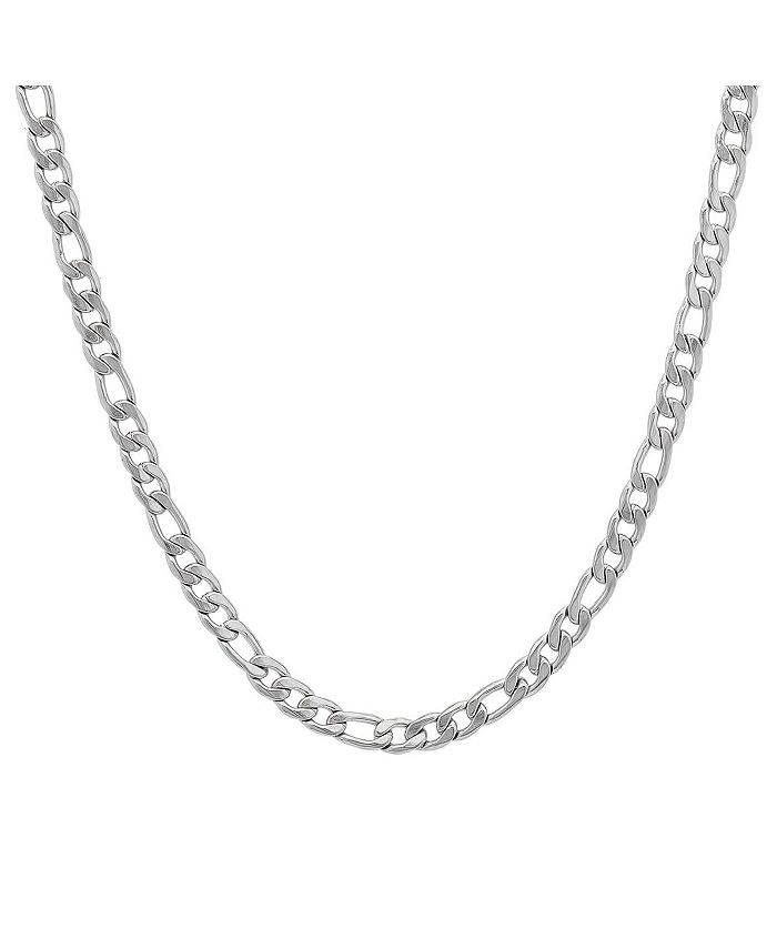 STEELTIME Men's Stainless Steel Figaro Chain Link Necklace - Macy's STEELTIME Men's Stainless Steel Figaro Chain Link Necklace - Macy's