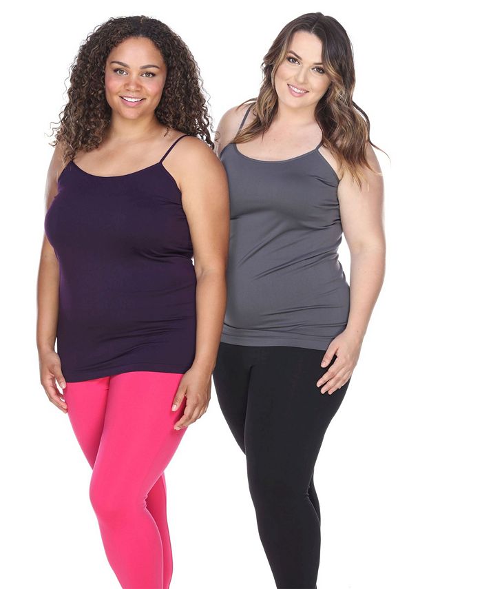 White Mark Plus Size Lace Tank Tops Pack of 2 - Macy's