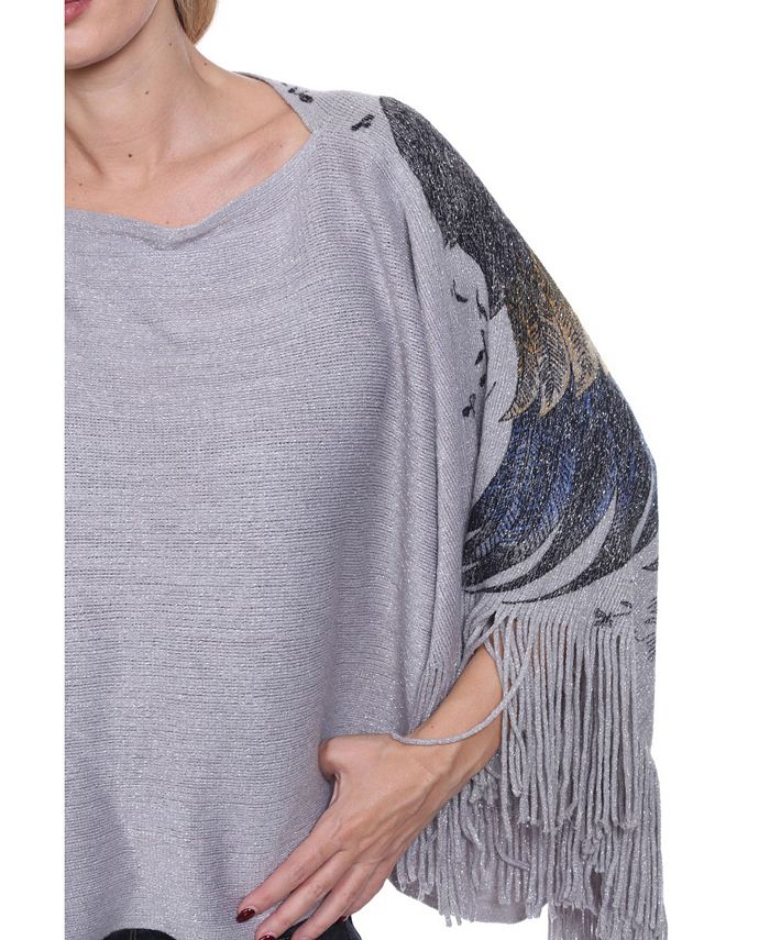 White Mark Plus Size Eagle Wings Poncho - Macy's