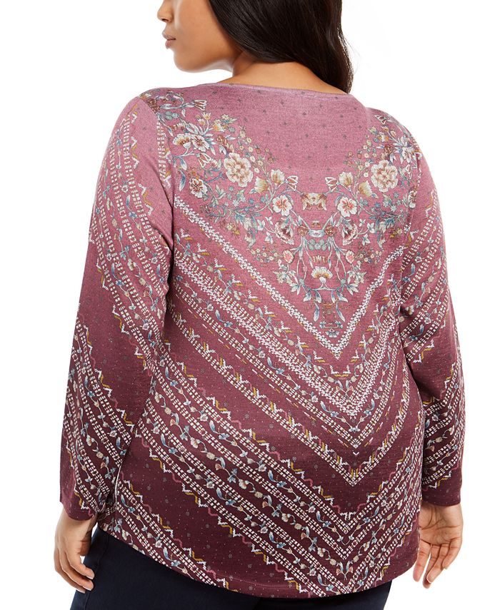 Style & Co Plus Size Printed Top, Created for Macy's - Macy's