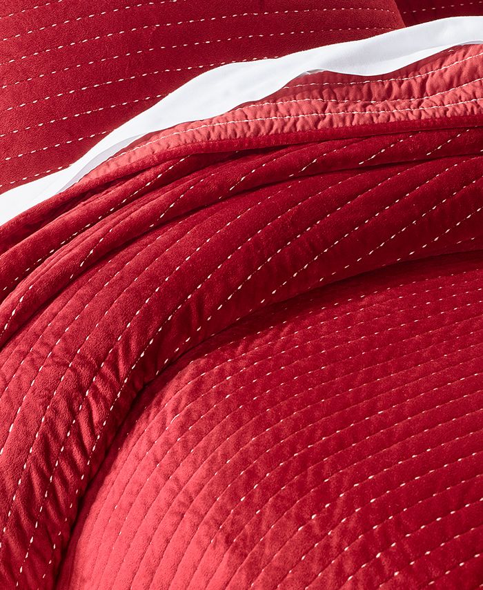 Martha Stewart Collection CLOSEOUT! Velvet Channel Stitch King Quilt ...