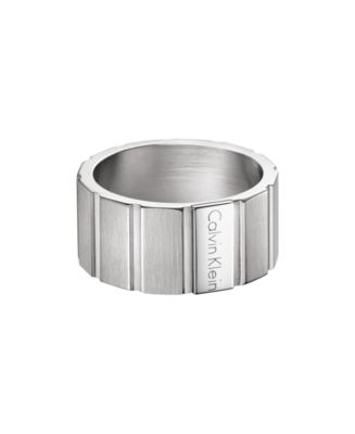 Calvin Klein Plate Men's Stainless Steel Ring - Macy's