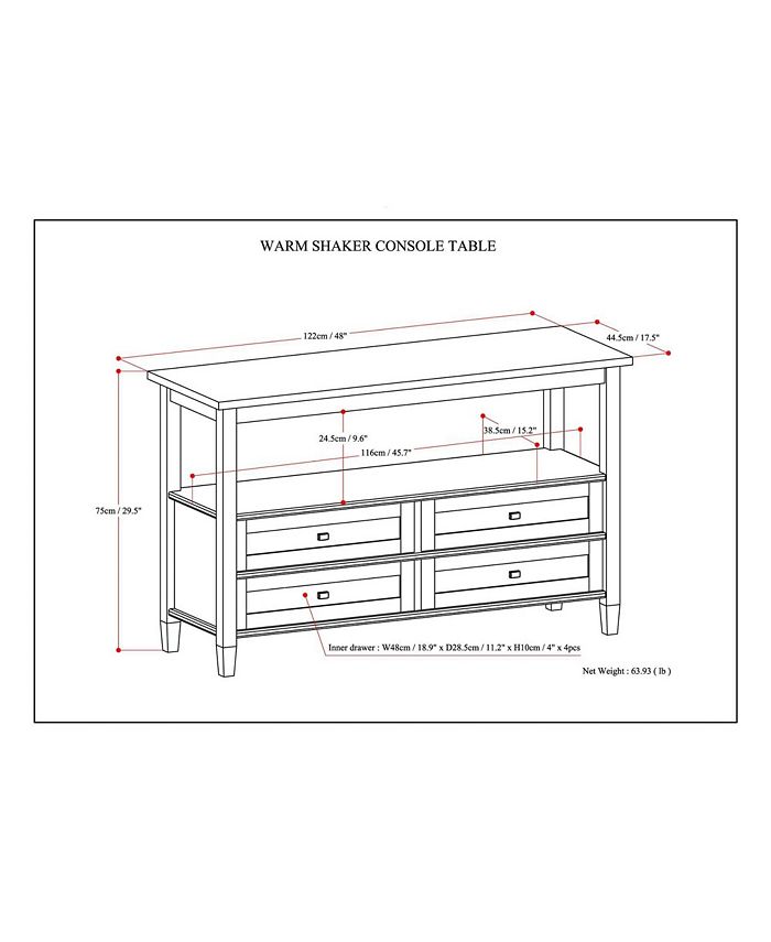 Simpli Home Warm Shaker Console Table - Macy's