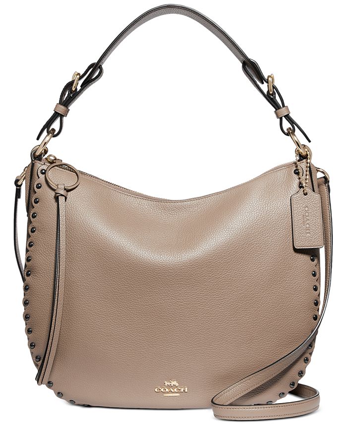 COACH Sutton Scalloped Leather Hobo - Macy's