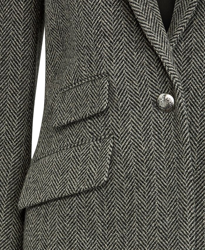Lauren Ralph Lauren Herringbone Wool-Blend Blazer - Macy's