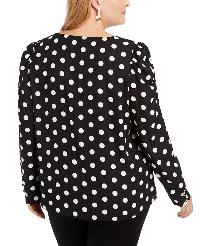 Alfani Plus Size Polka-Dot Top, Created for Macy's - Macy's