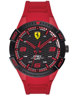 Ferrari Men's Apex Red Silicone Strap Watch 44mm - Macy's