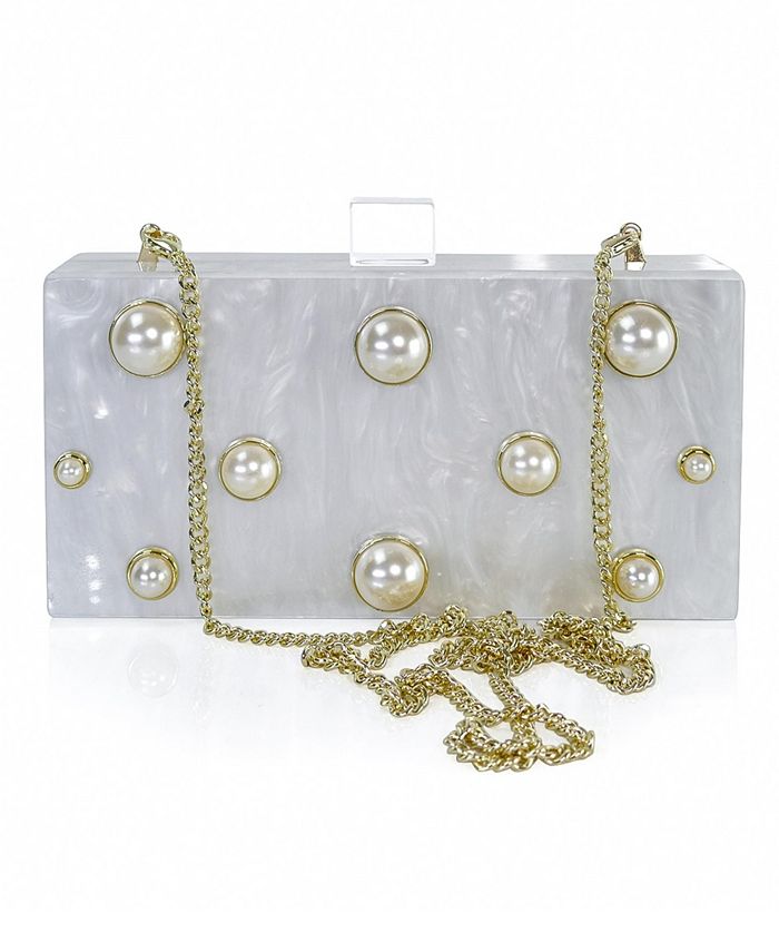Milanblocks Embellished Acrylic Clutch with Top Handle - Macy's