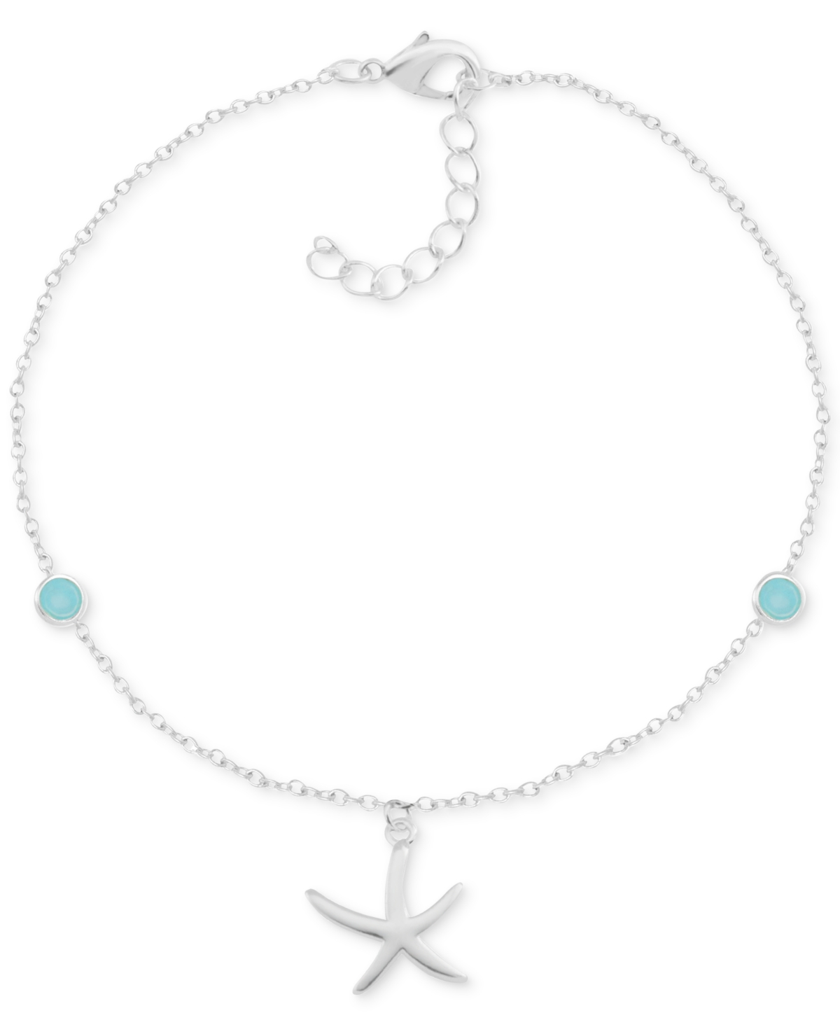 Click here for And Now This Blue Glass Starfish Anklet in Silver-... prices