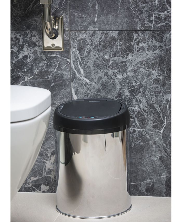 Hamilton Beach Brushed Stainless Steel Motion Sensor 2 Piece Trashcan ...