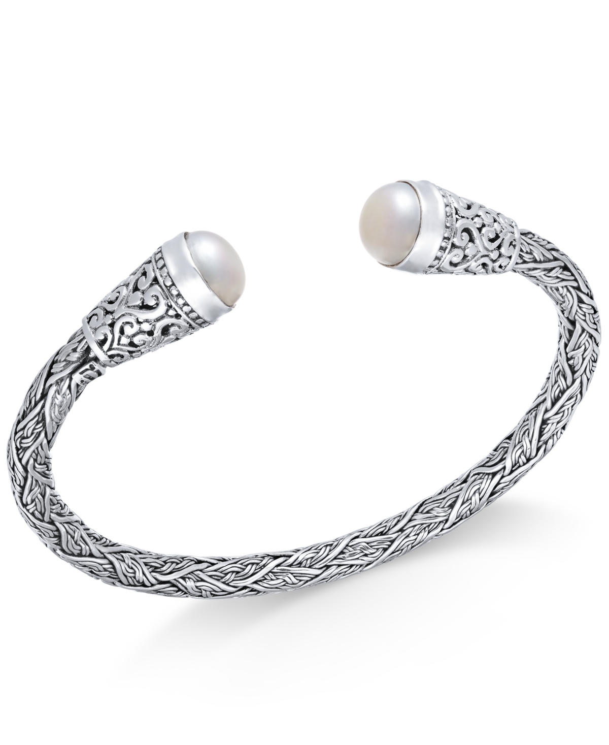 Click here for Cultured Freshwater Pearl (10mm) Filigree Cuff Ban... prices