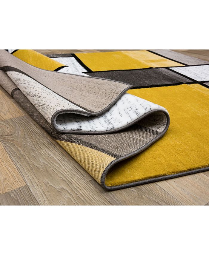 Main Street Rugs Montane Mon106 Yellow 2' x 7'2" Runner Rug - Macy's