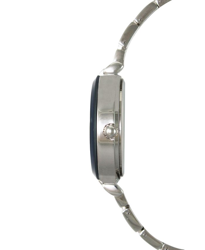Jessica Simpson Women's Crushed Crystal Silver Tone Bracelet Watch 32mm ...
