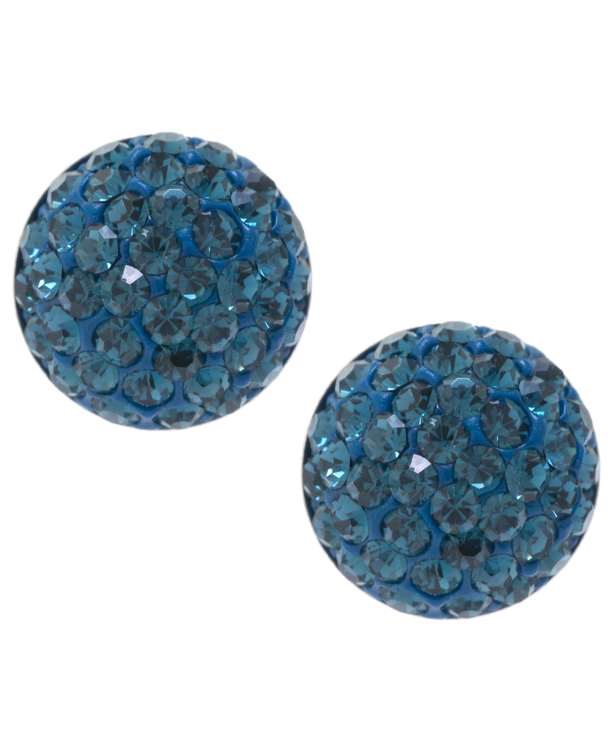 Click here for Blue Crystal Pave Dome Cluster Stud Earrings in St... prices