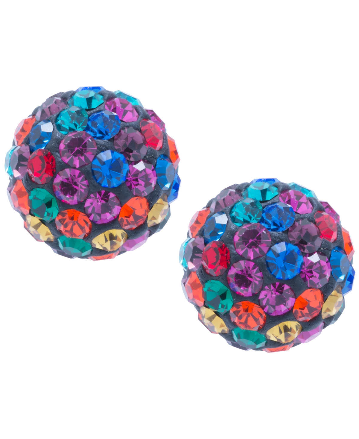Click here for Multicolor Crystal Pave Ball Cluster Stud Earrings... prices