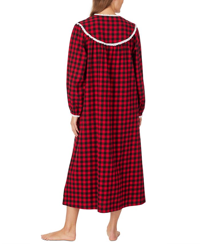 Lanz of Salzburg Cotton Lace-Trim Flannel Nightgown - Macy's